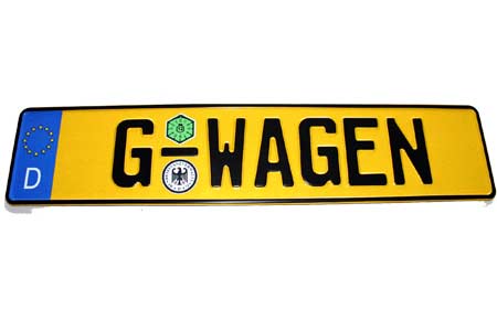 Mercedes G-Class Euro License Plate G-WAGEN, Yellow